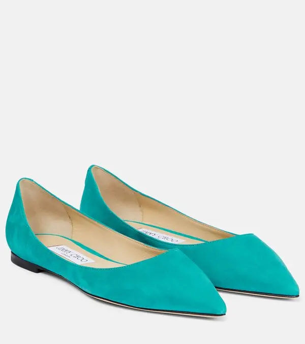 JIMMY CHOO Love Suede Ballet Flats - Grey