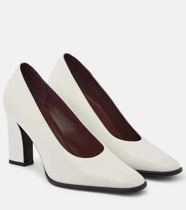 THE ROW Leather Loafer Pumps - White