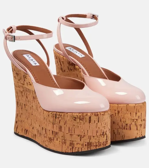 Alaïa Riviera Patent Leather Wedges