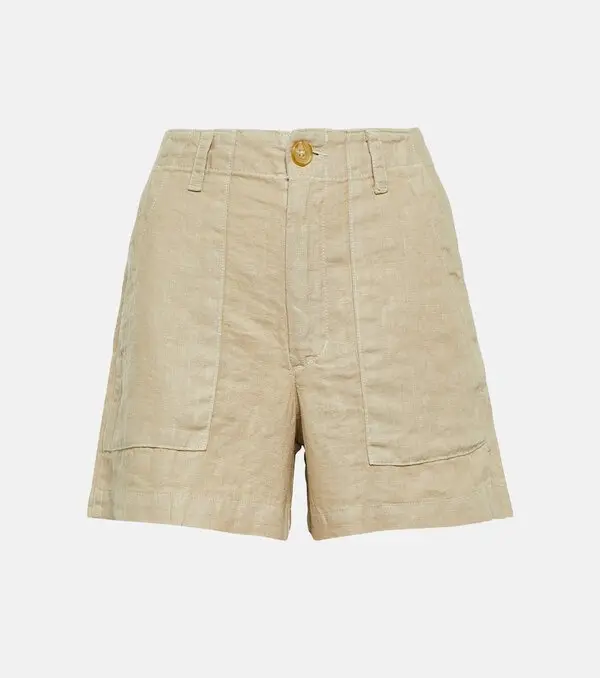 Velvet By Graham & Spencer Fallon Linen Shorts - Beige