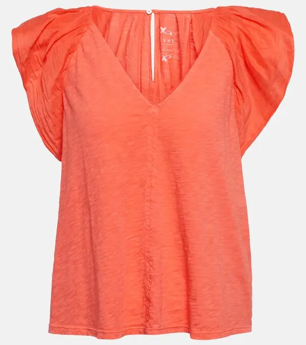 Velvet By Graham & Spencer Carly Cotton Top - Orange