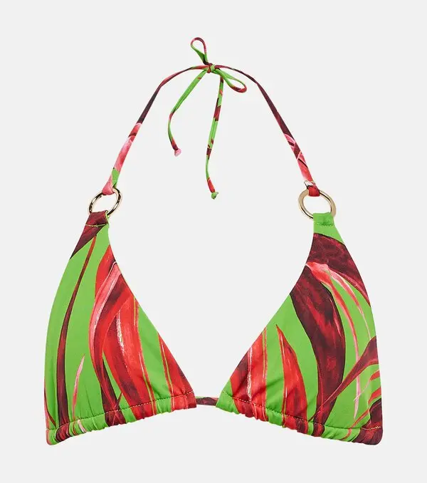 LOUISA BALLOU Mini Ring Bikini Top - Red