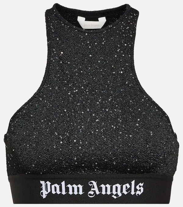 Palm Angels Printed Logo Bra Top