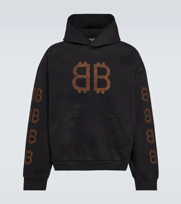 Balenciaga Crypto Cotton Jersey Hoodie