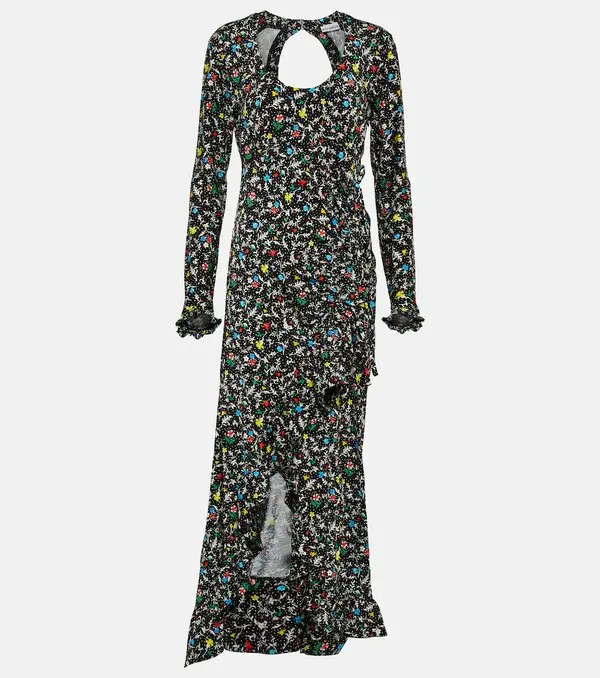 Rabanne Printed Wrap Midi Dress