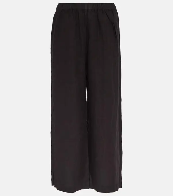 Velvet By Graham & Spencer Lola Linen Wide-leg Pants - Black