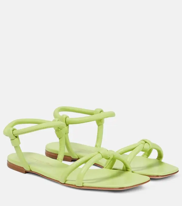 GIANVITO ROSSI Juno 05 Leather Sandals - Green