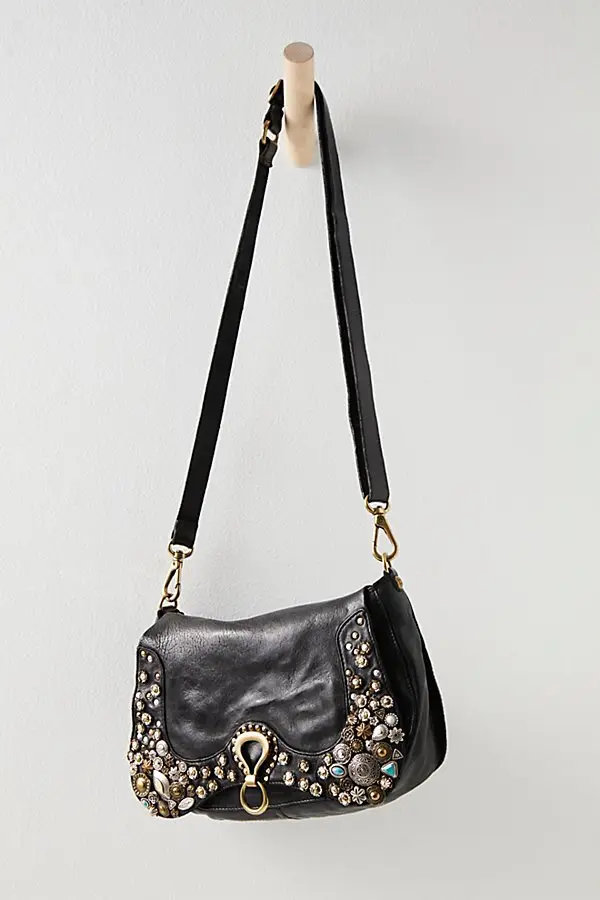 CAMPOMAGGI Bella Di Notte Leather Shoulder Bag - Black