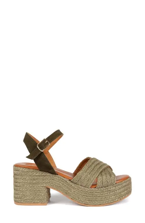 Penelope Chilvers Bella Jute Platform Sandal - Sage | Editorialist