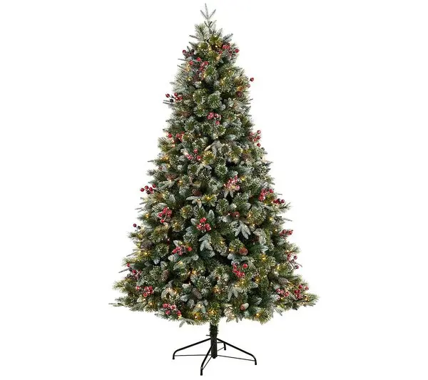 NEARLY NATURAL 7.5-ft Snow Tipped Aspen Spruce Hristmas Tree