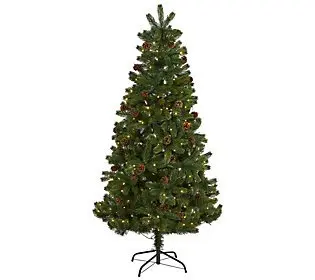 NEARLY NATURAL 6-ft Rocky Mountain Spruce Chris Mas Tree