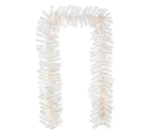 GLITZHOME 9ft Pre-lit Led Christmas Garland, Wi H Timer