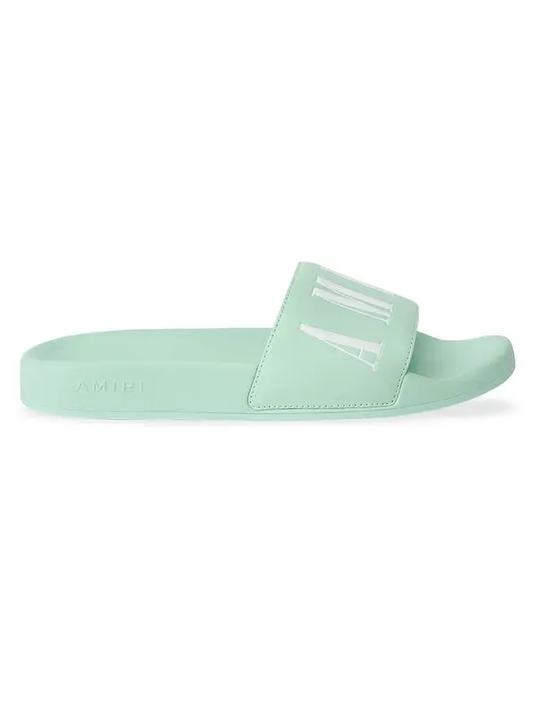 Amiri Rubber Pool Slides Sandals Sage Editorialist
