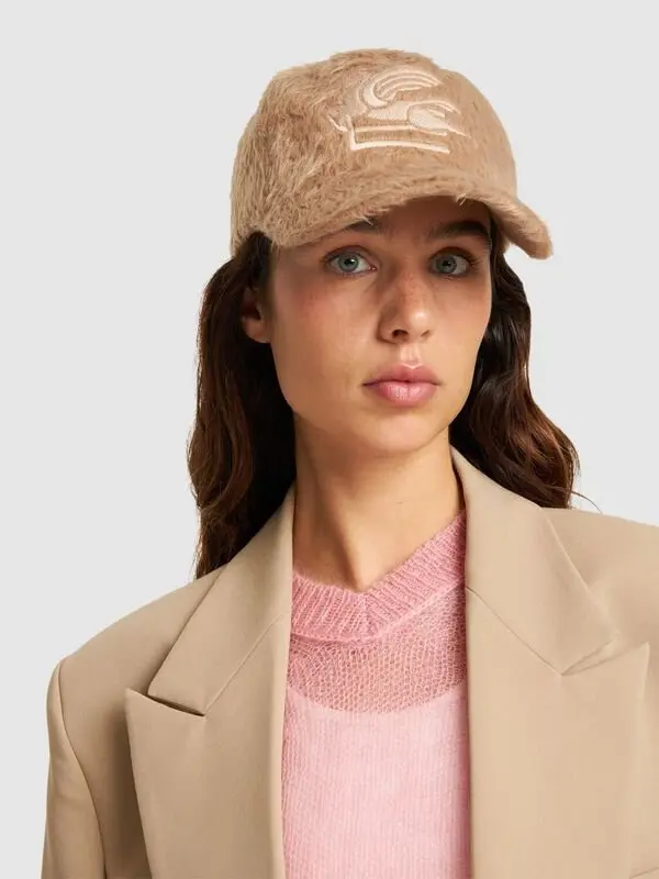 Buy Etro Logo Faux Fur Baseball Cap - Beige At 45% Off | Editorialist
