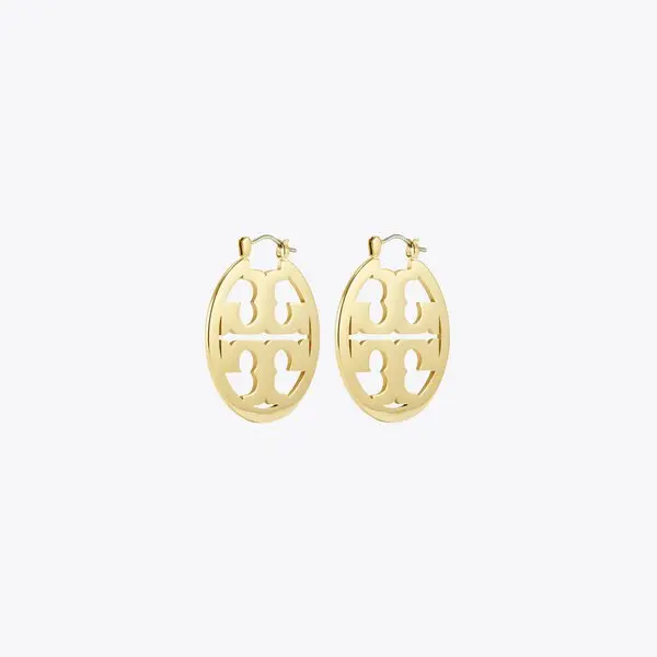 Tory Burch Small Miller Hoop Earrings - Tory Gold