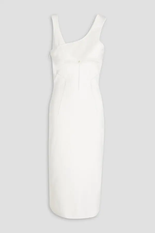 Herve Leger Tulle-trimmed Stretch-knit Midi Dress