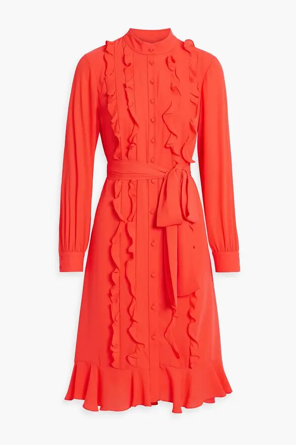 MIKAEL AGHAL Ruffled Crepe Midi Dress