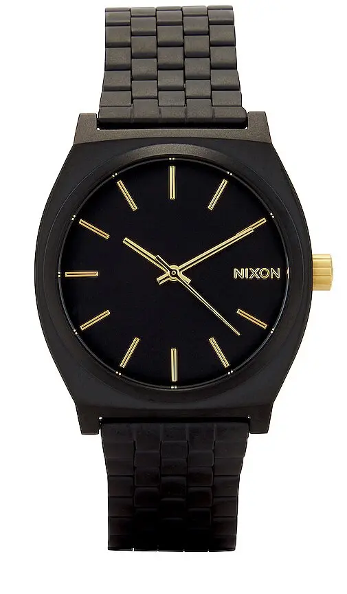Nixon Time Teller Watch - Matte Black & Gold