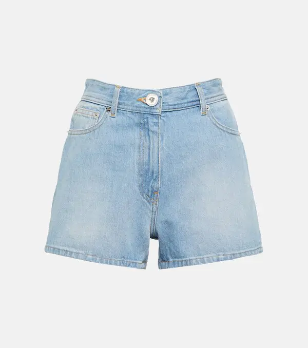 Versace Printed Denim Shorts