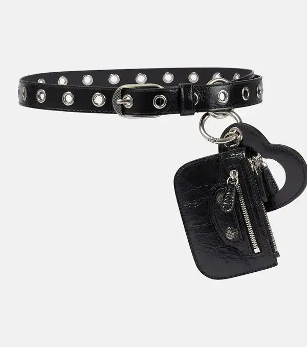 Balenciaga Le Cagole Charms Leather Belt - White | Editorialist