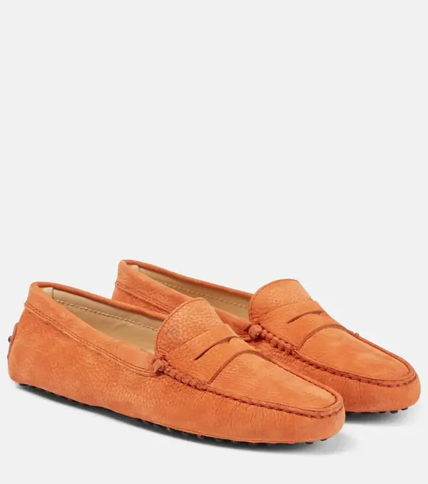 TOD'S Gommino Leather Moccasins - Orange