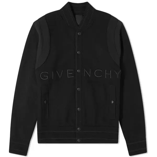 Givenchy Logo Knit Bomber Jacket - Black | Editorialist