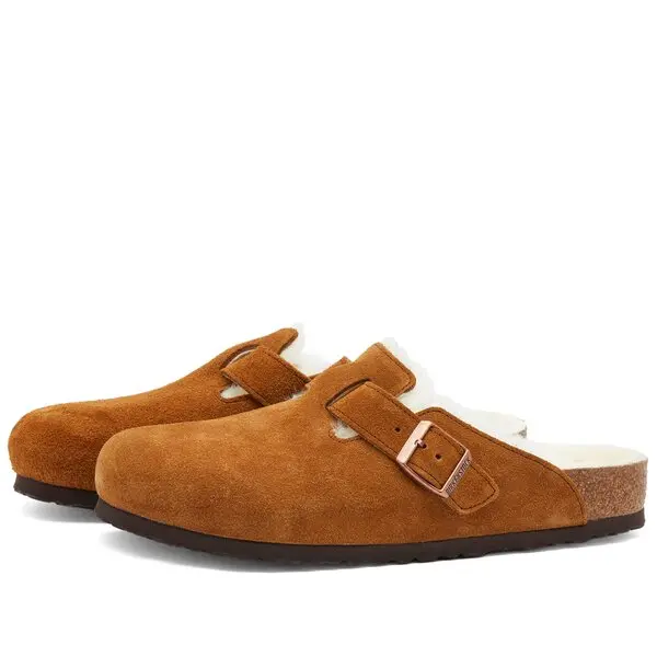 BIRKENSTOCK Boston Fur Clog - Mink Suede