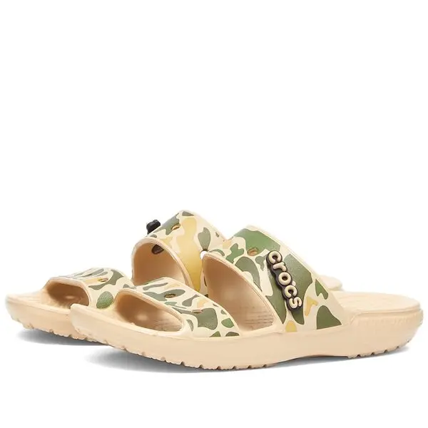 CROCS Classic Croc Printed Camo Sandal - Chai/tan | Editorialist