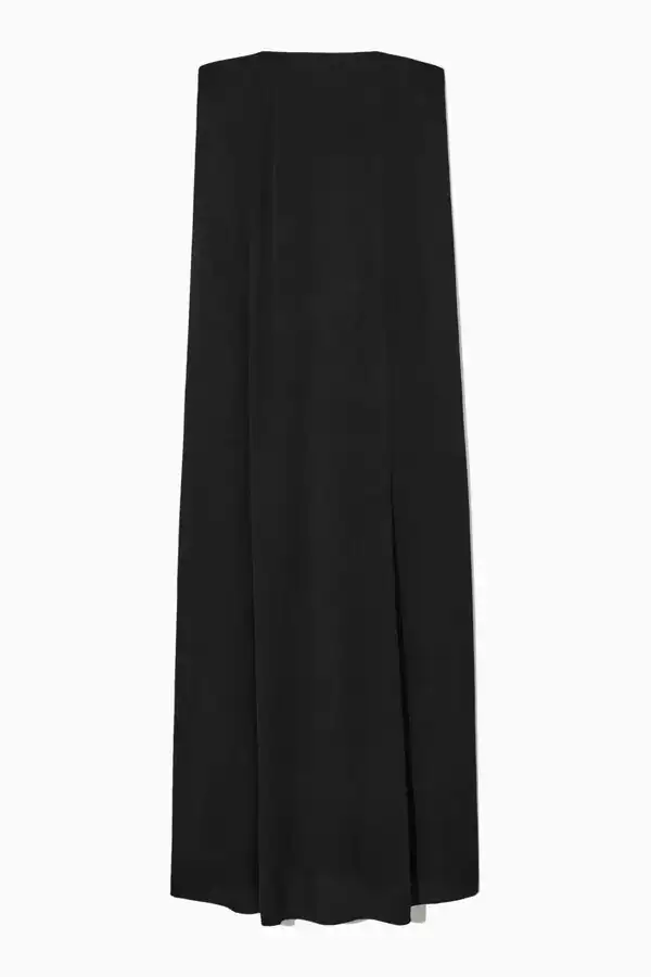 Cos Pleated Bandeau Maxi Dress In Black - 60% Off | Editorialist