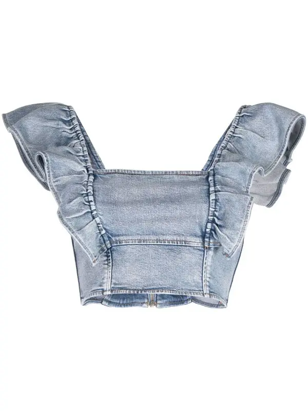 GANNI Denim Crop Top