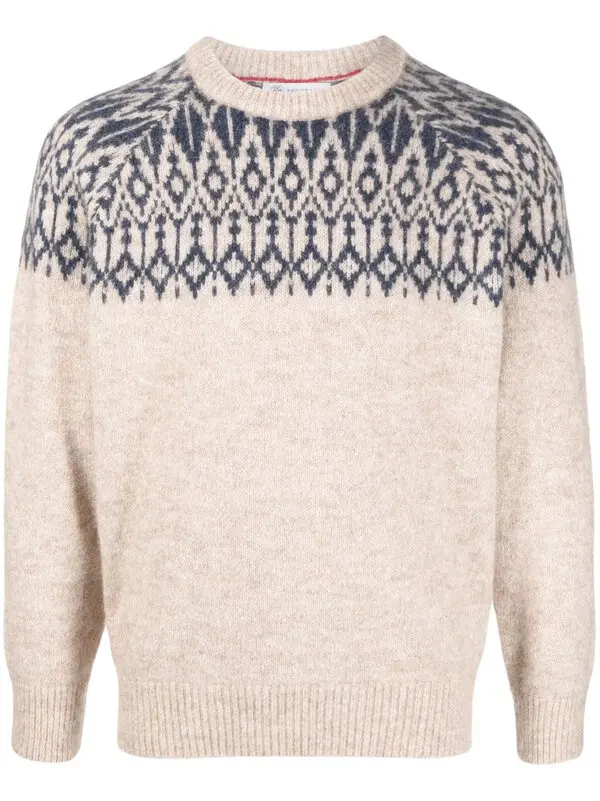 Brunello Cucinelli Patterned Knit Crew-neck Jumper
