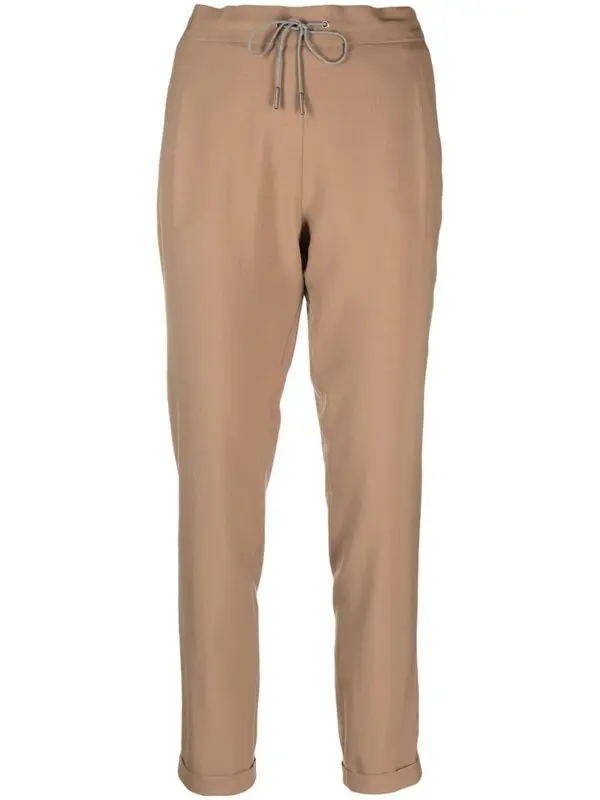 Fabiana Filippi Drawstring Virgin Wool Trousers - Brown
