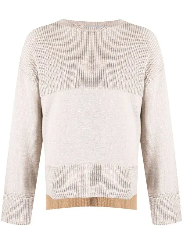 Off-White Colour-block Ribbed Knit Jumper