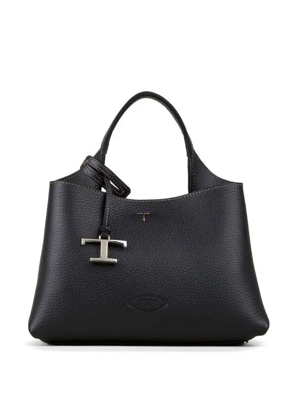 TOD'S Logo-pendant Leather Tote - Black