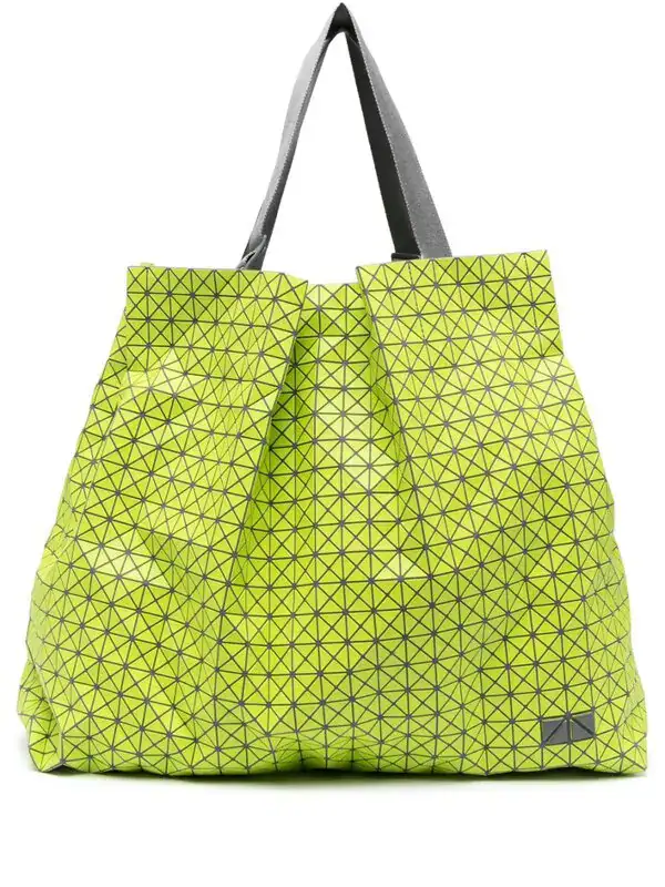 Issey Miyake Cart Geometric Panelled Tote Bag In Green - 28% Off