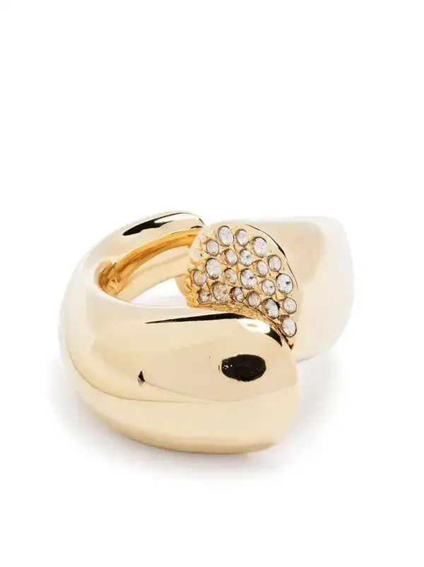 LANVIN Sequence Rhinestone-embellished Ring - Gold | Editorialist