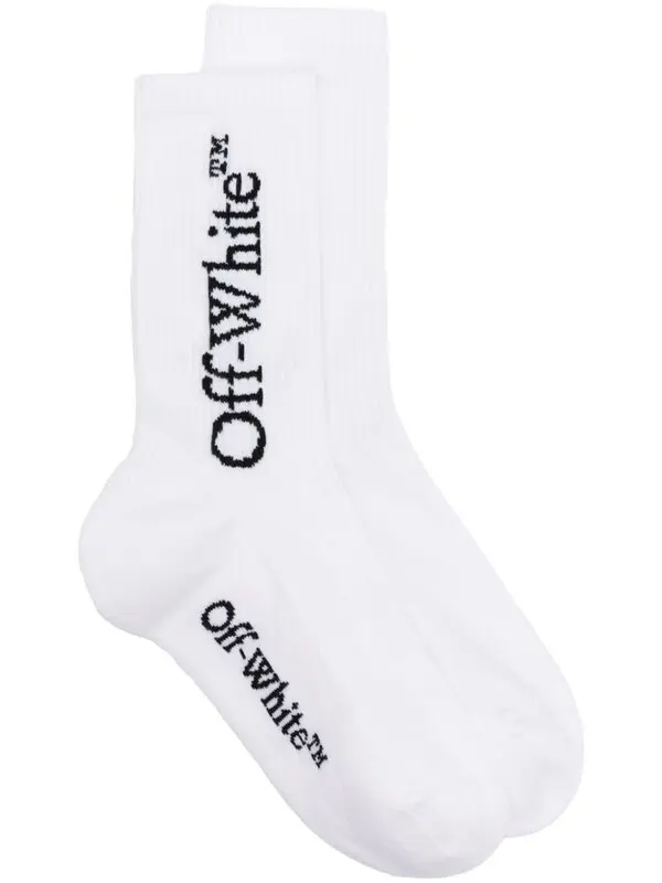 Off-White Logo-Jacquard Socks - White | Editorialist