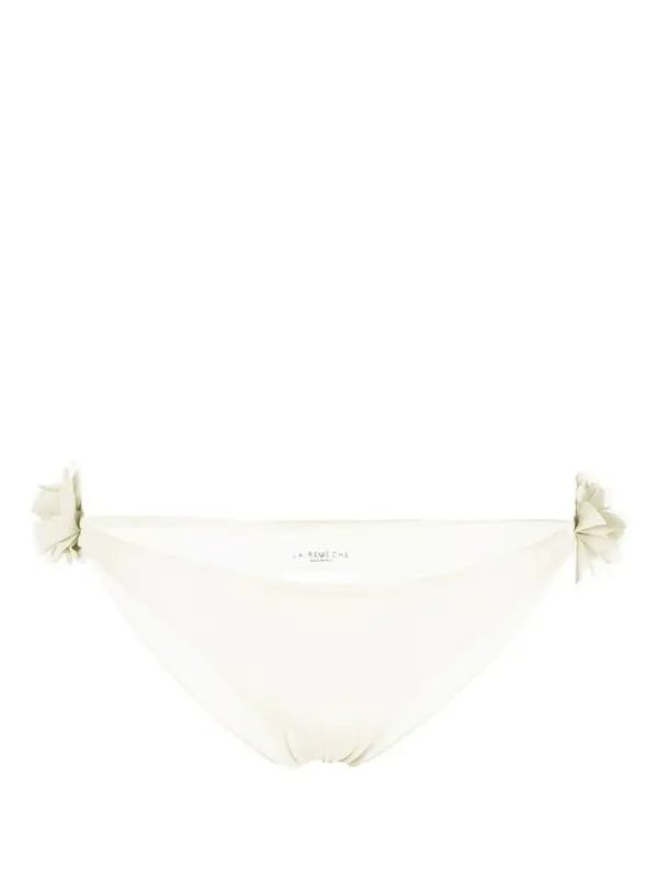LA REVECHE Shayna Floral-appliqué Bikini Bottoms - White | Editorialist