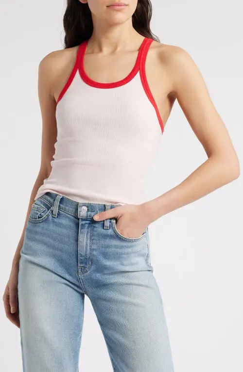 RE/DONE Ribbed Cotton Tank - Dahlia With Ruby