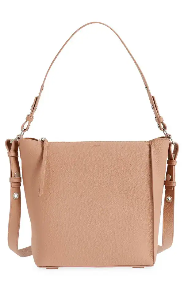 Allsaints Kita Leather Shoulder/Crossbody Bag In Soft Pink 47
