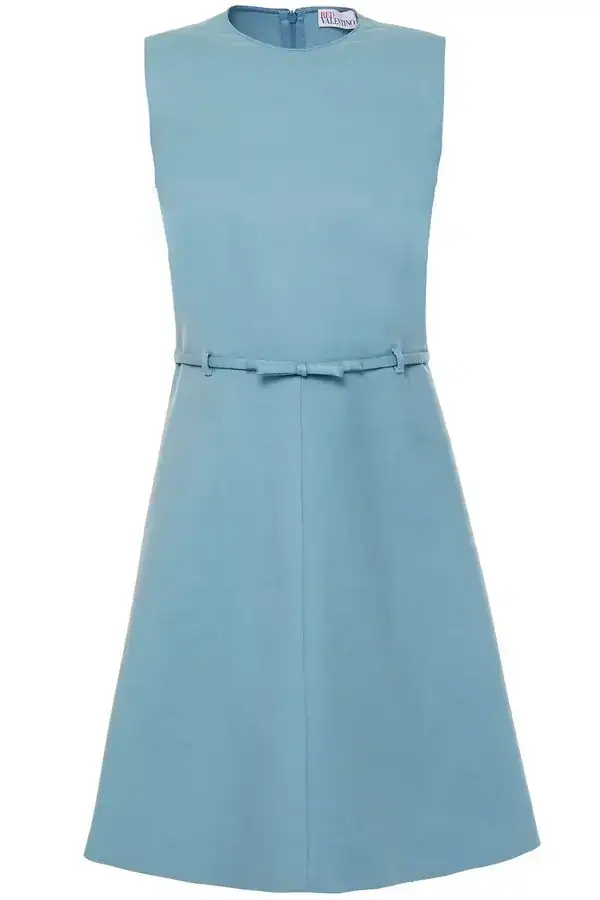 Red Valentino Bow-Embellished Cotton-Blend Twill Mini Dress Blue In Light  Blue - 50% Off | Editorialist