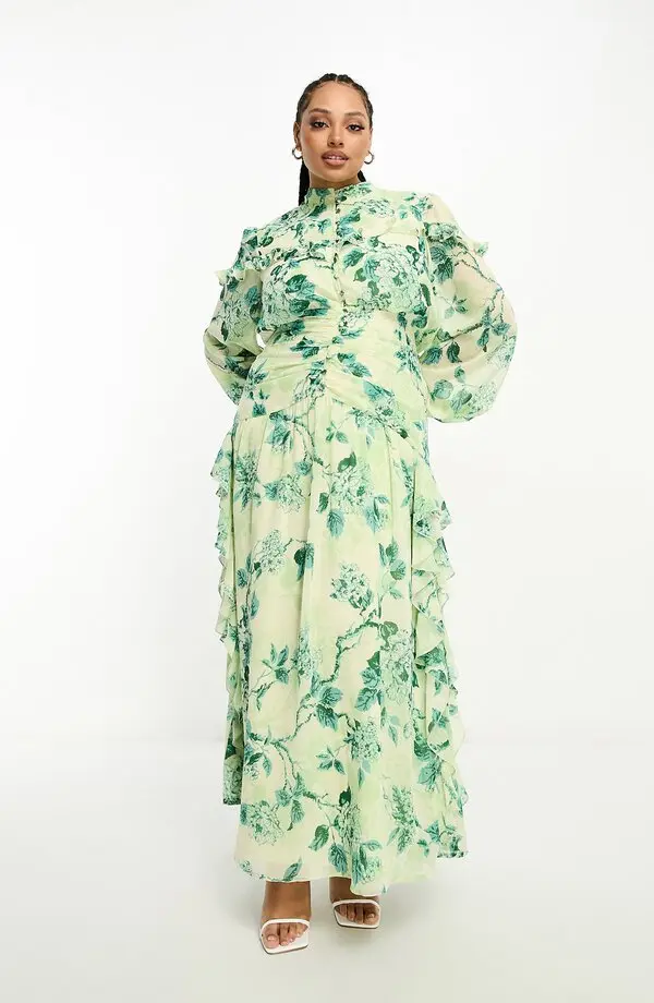 asos maxi dress green ASOS DESIGN twist front bias satin maxi dress with gold hardware in ol –  VinNews Recommendations main image 1