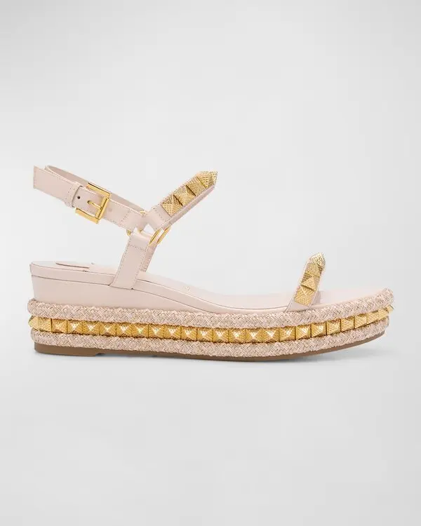 CHRISTIAN LOUBOUTIN Pyraclou Wedge Sandals - Lechelin Leche