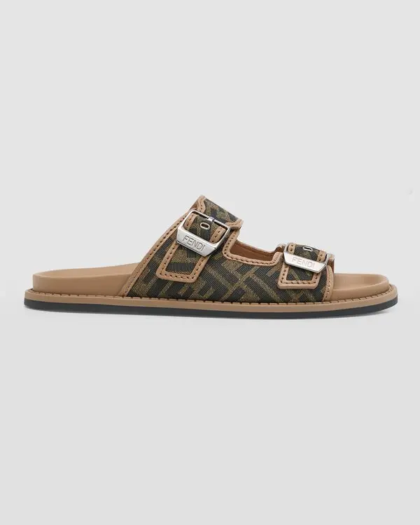 Fendi Ff Jacquard Slide Sandals
