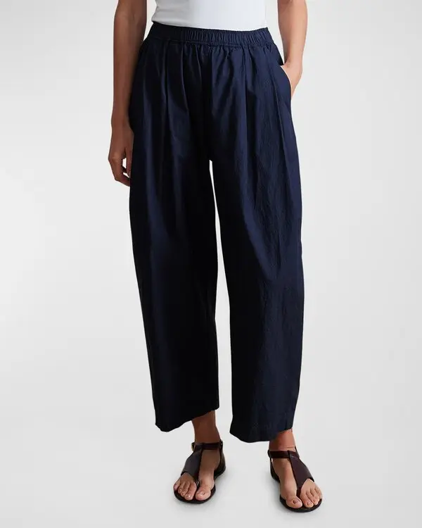 APIECE APART Spa Pleated Cropped Pants - Navy
