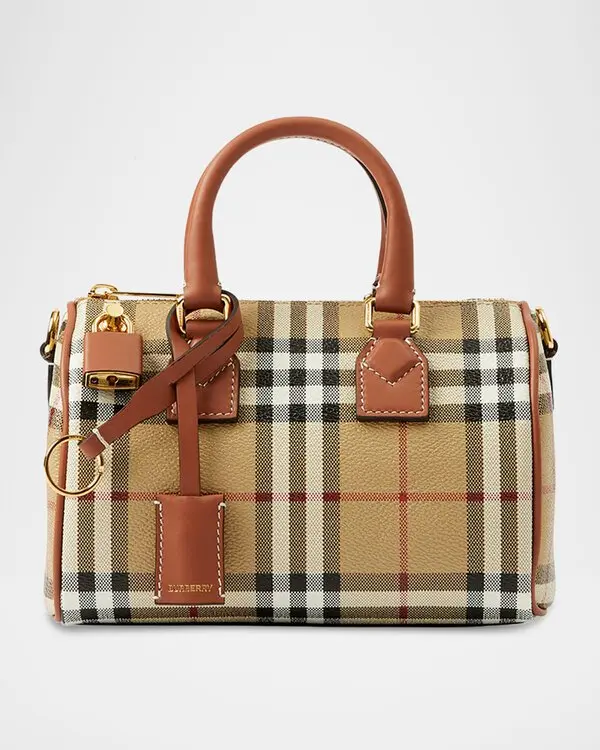 Burberry Check Bowling Bag - Briar Brown