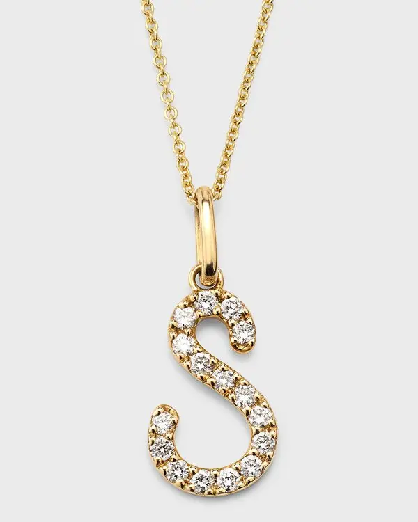 SYDNEY EVAN 14k Diamond Pave Initial Necklace - S