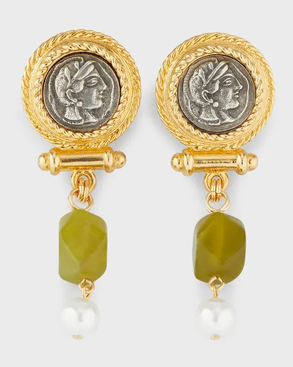BEN-AMUN 24k Electroplated Coin Drop Earrings