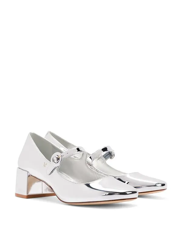Larroude Blair Buckled Pumps - Silver
