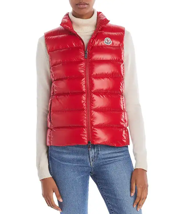 moncler red vest womens